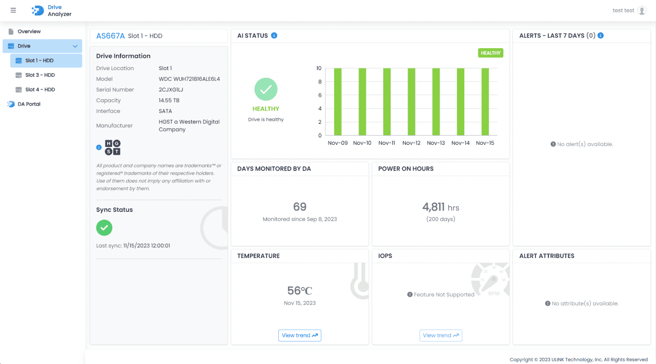 ASUSTOR NAS APP (UPLOADER + DASHBOARD) - ULINK DA Drive Analyzer